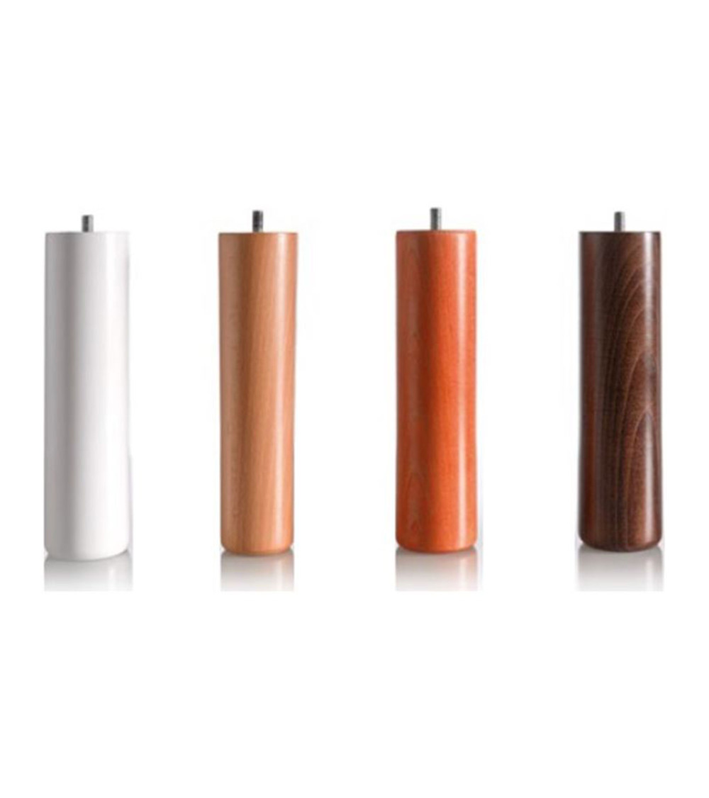 Pack 4 patas de somier forma cilíndrica en madera Textura Roble